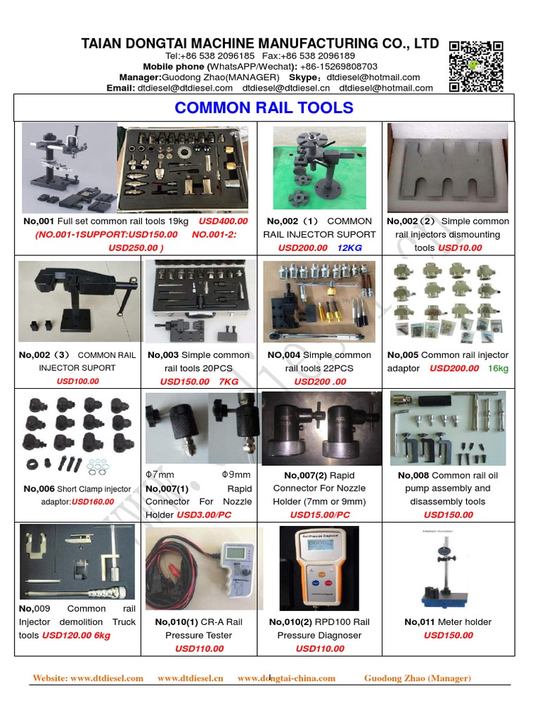 2 CR Tools and Spare Parts NEW | PDF | Fuel Injection | Machines