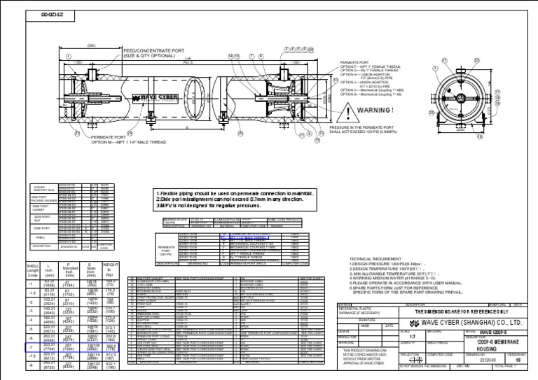 Warning : Feed/Concentrate Port (Size & Qty Optional) | PDF ...