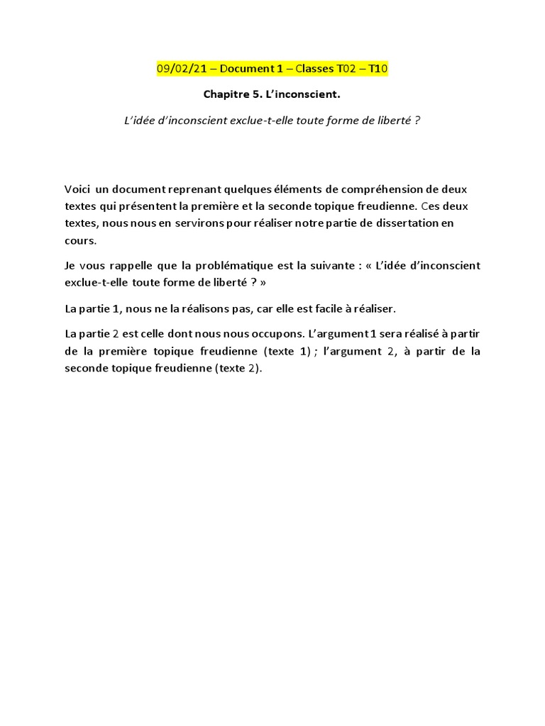 Topiques freudiennes et liberté de l'inconscient | PDF | Inconscient ...
