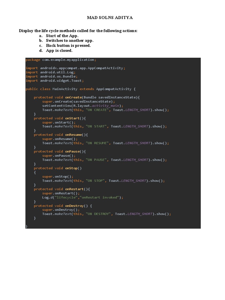 Mad Solns | PDF | Android (Operating System) | Mobile App