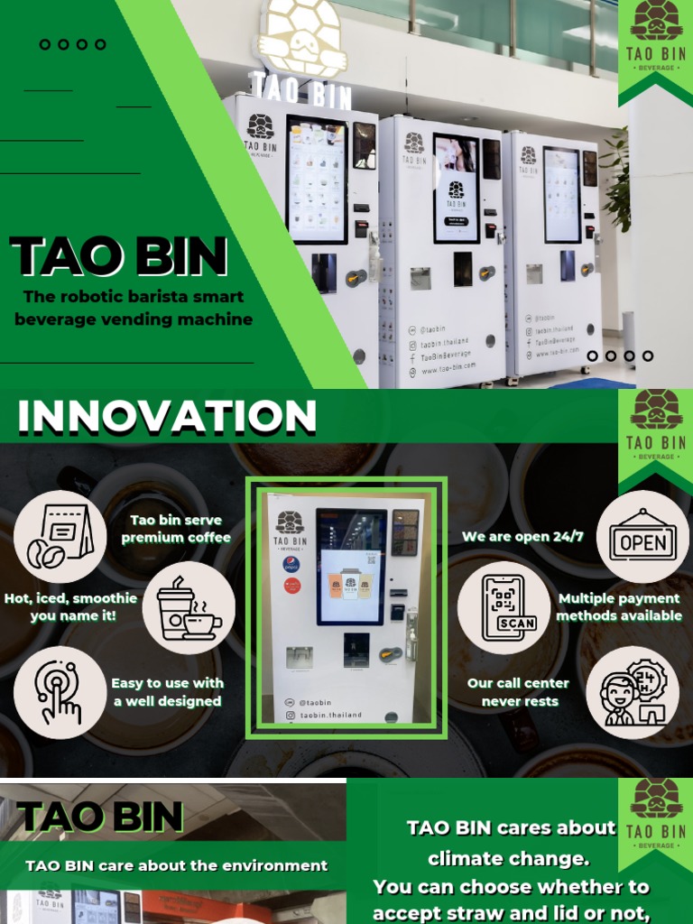 Tao Bin: Robotic Barista Vending Machine | PDF