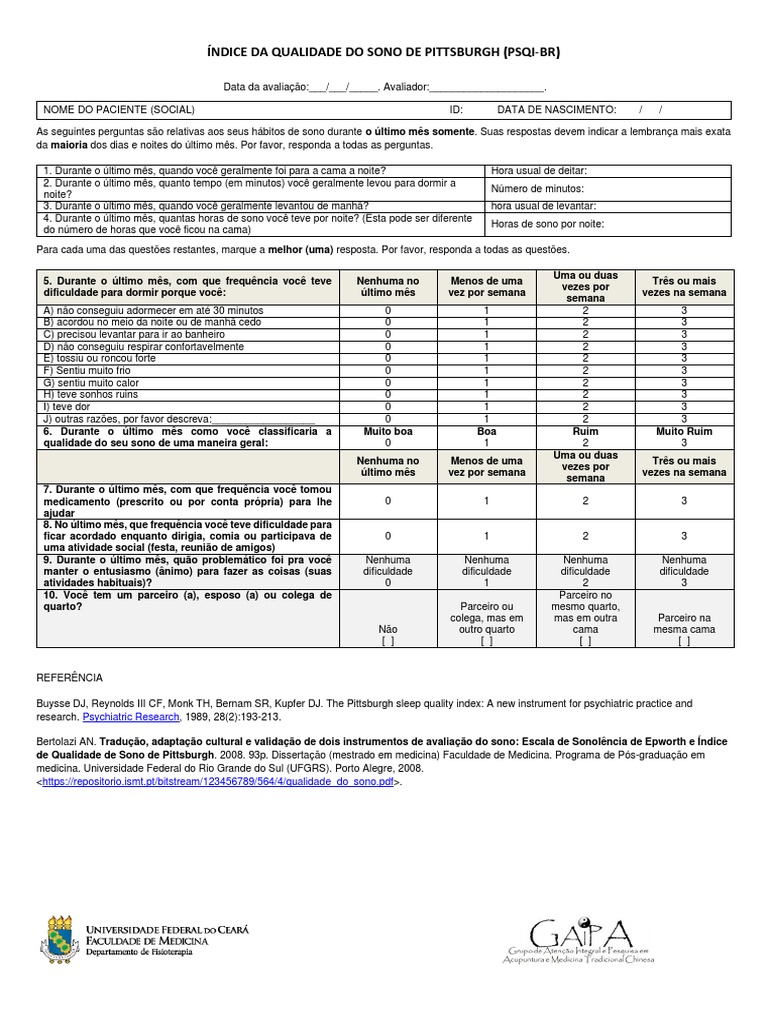 Psqi BR | PDF | Dormir