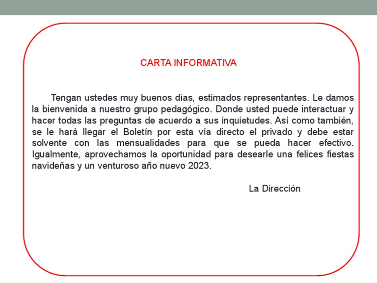 Carta Informativa I | PDF