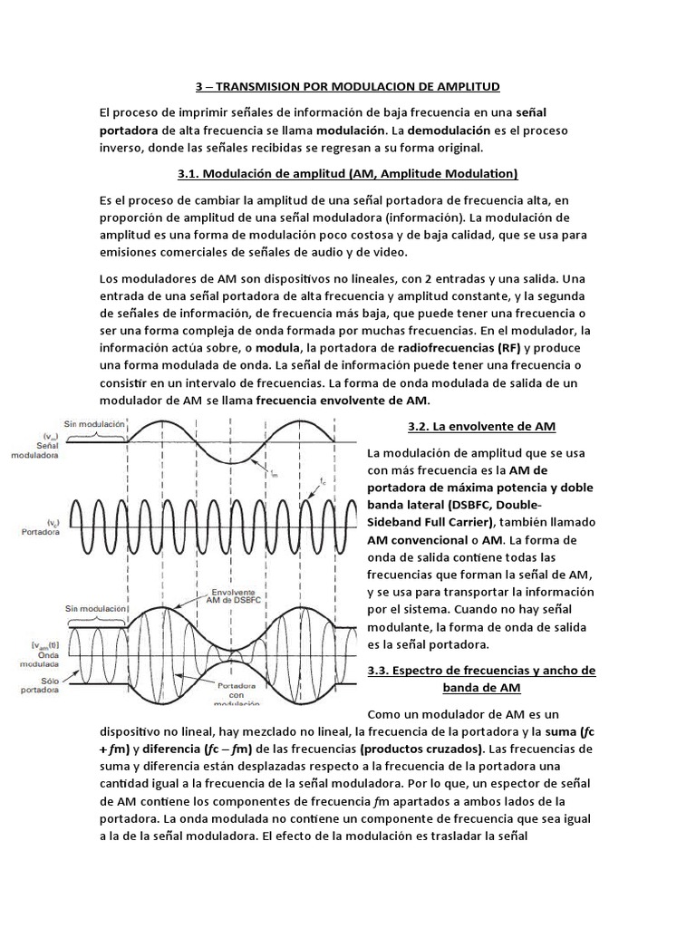 Transmision Por Modulacion de Amplitud | PDF | Modulación | Modulación de frecuencia