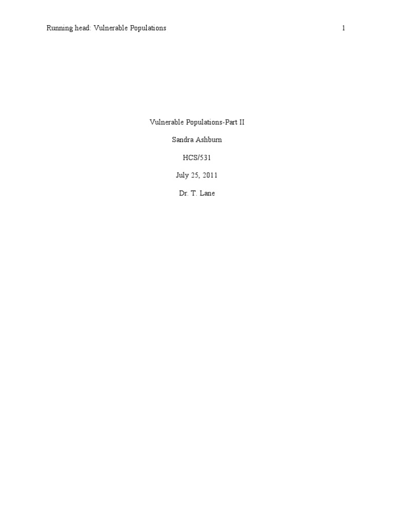 Vulnerable Populations II | PDF | Homelessness | Medicaid
