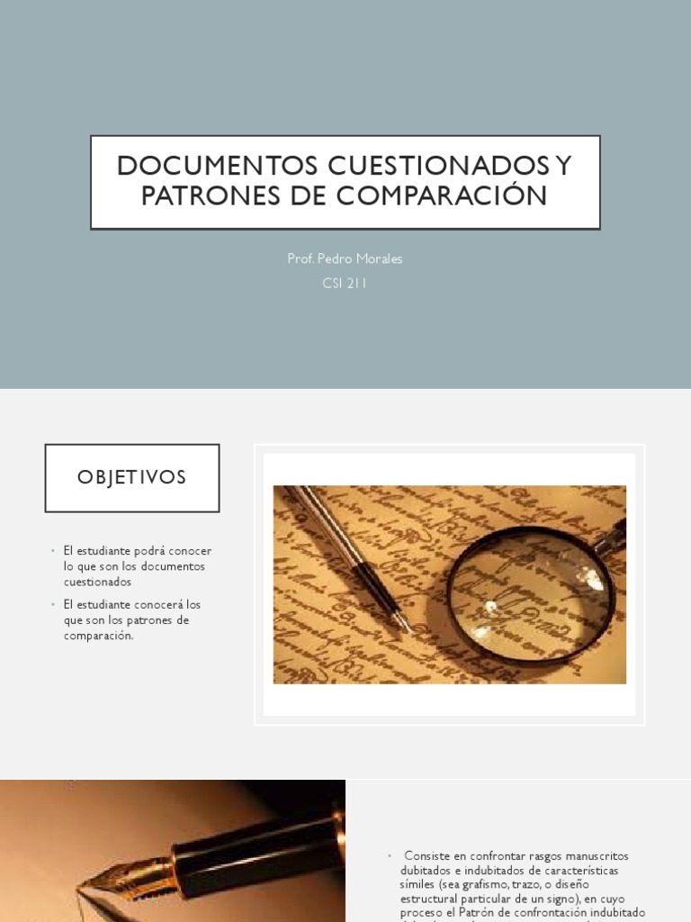 Documentos Cuestionados y Patrones de Comparación | PDF | Ultravioleta ...