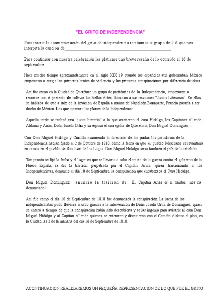 Grito de Independencia: Reseña y Celebración | PDF | México