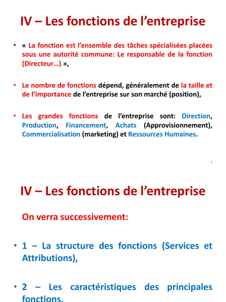 P. Ouchekkir Ali - Management I - 20 - 21 - IV Les Fonctions de L'entreprise | PDF ...