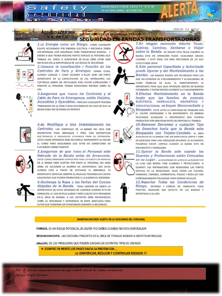 Alerta 3 Seguridad en Bandas Transportadoras | PDF