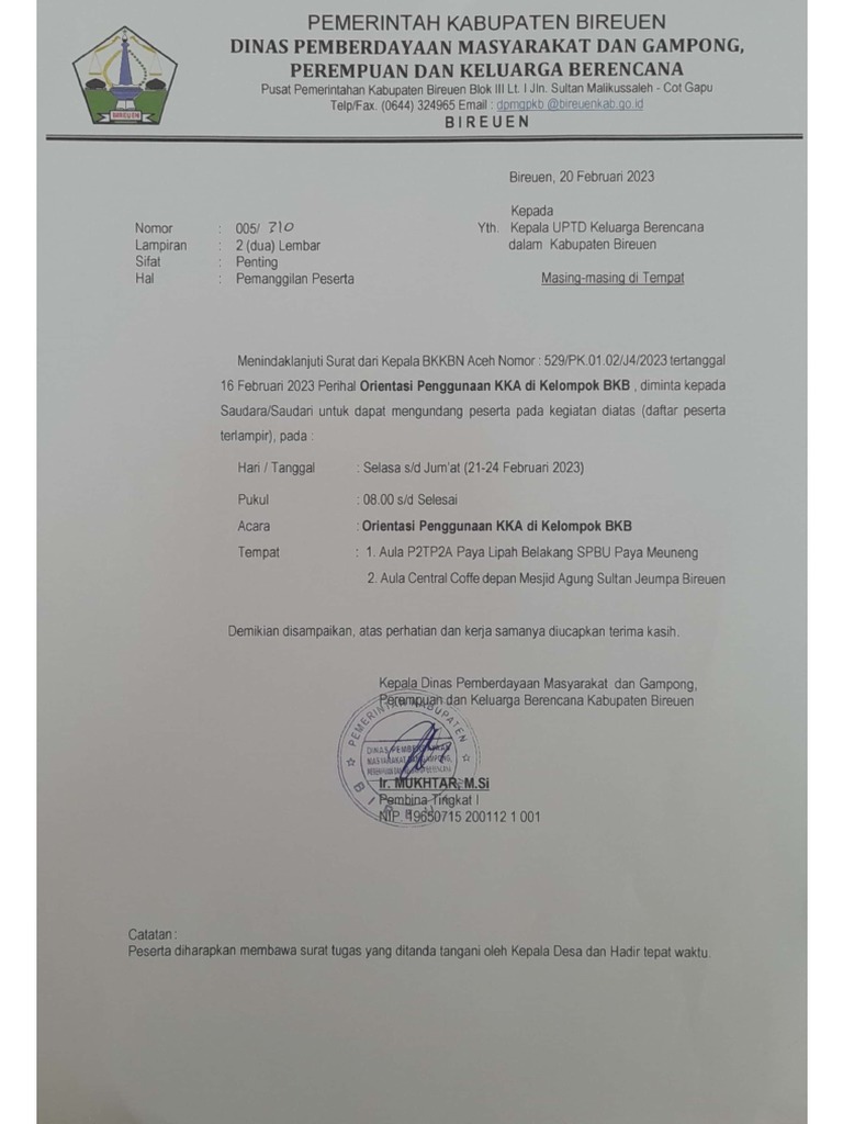 Undangan Kader BKB | PDF