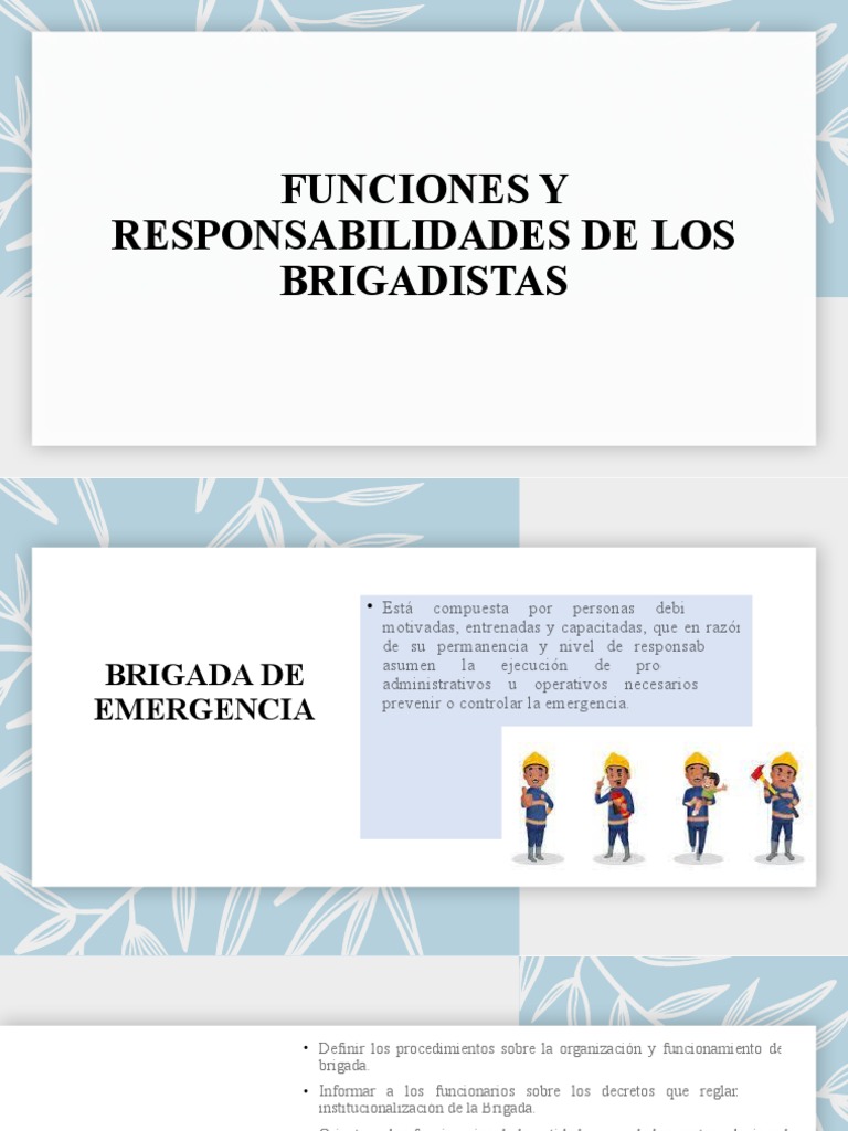 Funciones y Responsabilidades de Las Brigadas Emergencia | PDF ...