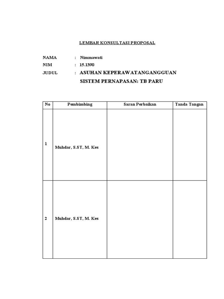Lembar Konsul Nimma | PDF