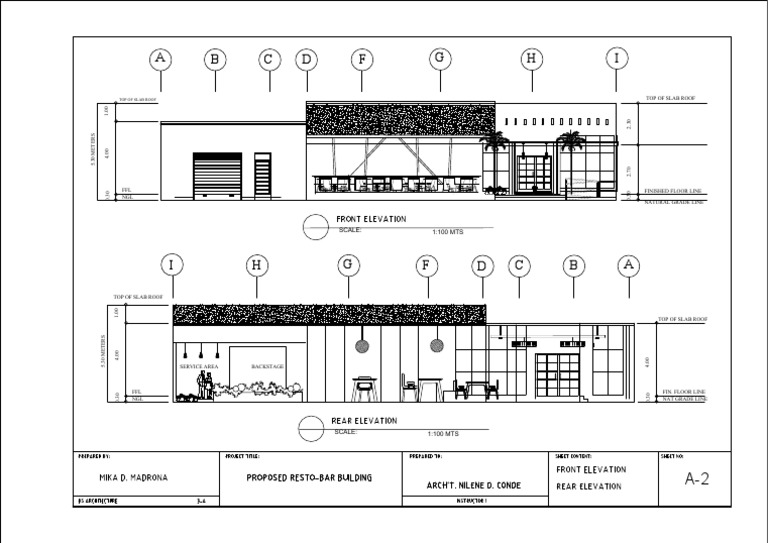A-2 Bar & Resto Architectural Plan | PDF