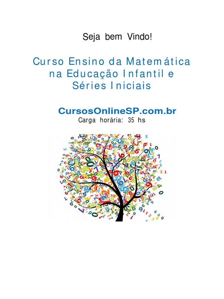 Curso Ensino Da Matem Tica Na Educa o Infantil e S Ries Iniciais SP ...