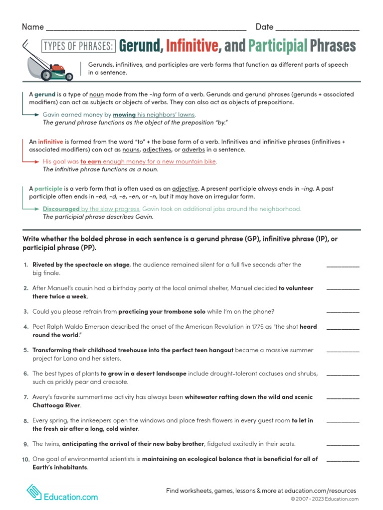 Types of Phrases | PDF | Verb | Linguistics