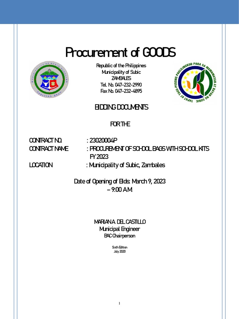 Procurement of School Bags With School Kits Fy 202 | PDF | Procurement ...