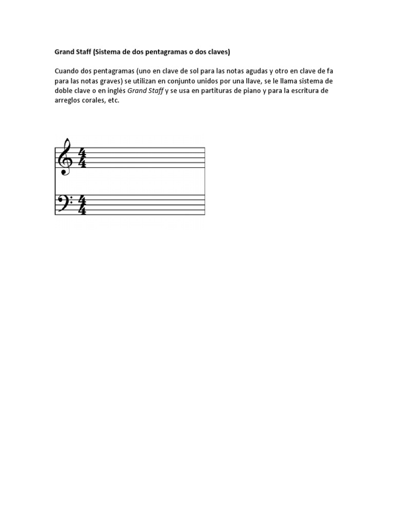 Sistema de Doble Clave o Grand Staff | PDF
