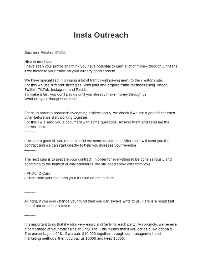 IG Outreach Sales Scripts | PDF | Tinder (App) | Privacy