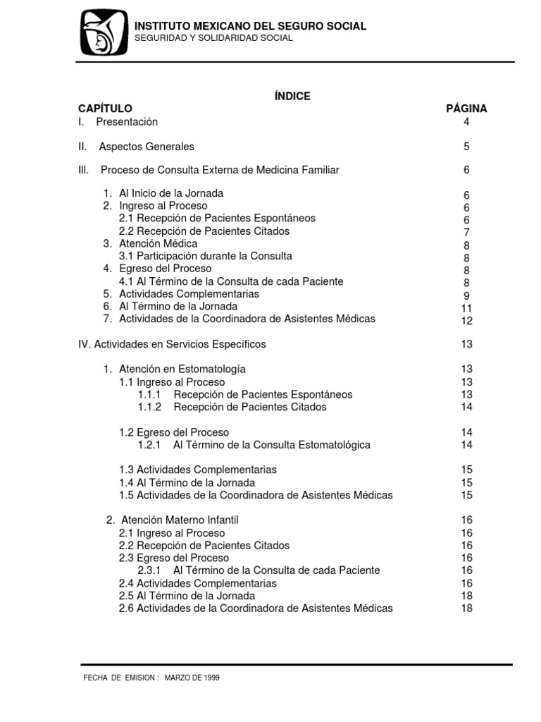 Manual de Procedimientos Asistentes Médicas IMSS | PDF | Medicina ...