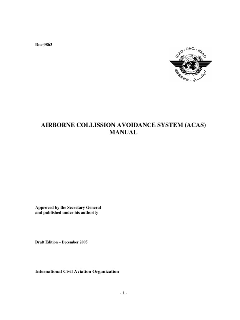 Doc9863 Airborne Collission Avoidance System ACAS Manual | PDF ...
