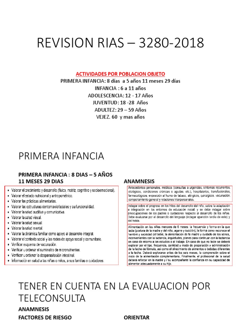 Resolucion 3280 - 2018 Edades y Actividades Rias | PDF | Infancia | Adultos