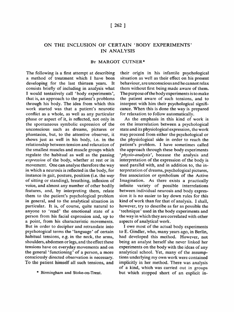 Cutner, M. (1953) - On The Inclusion of Certain Body Experiments' in ...