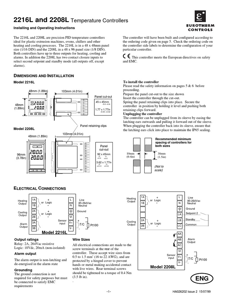 Eurotherm 2216 L | PDF | Control Theory | Electrical Engineering