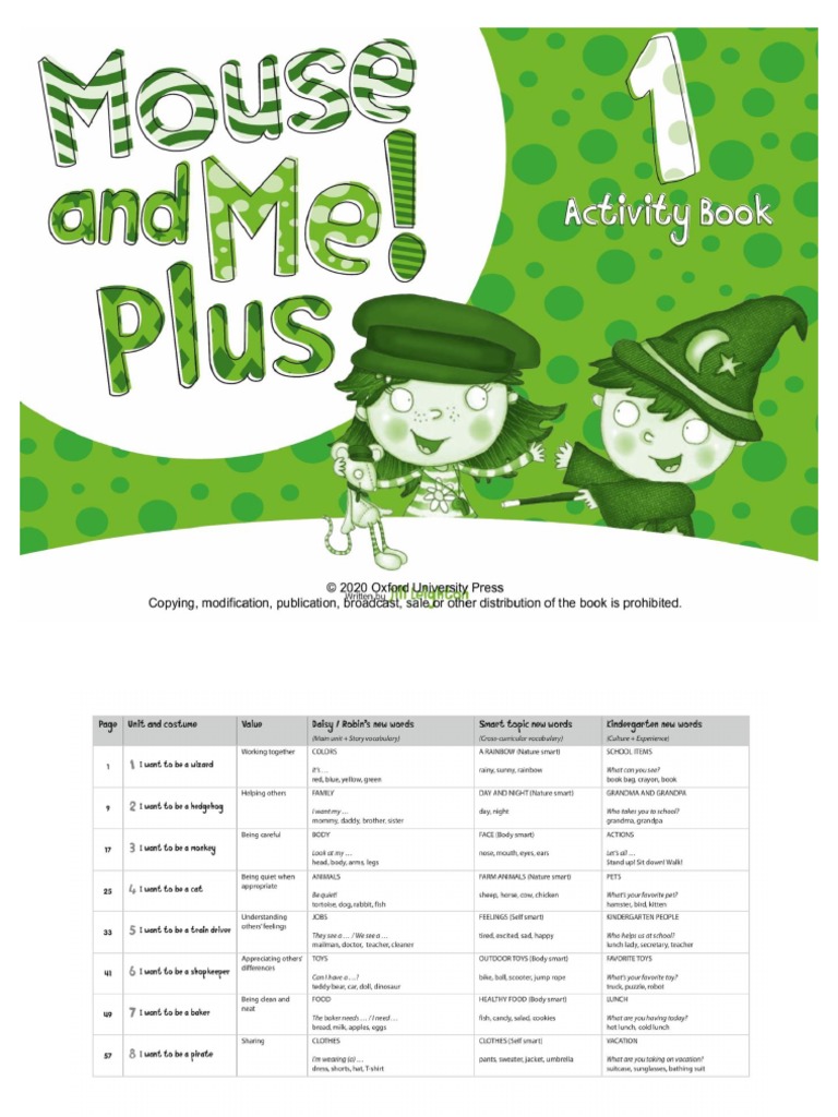 Mouse and Me Workbook 1 | PDF