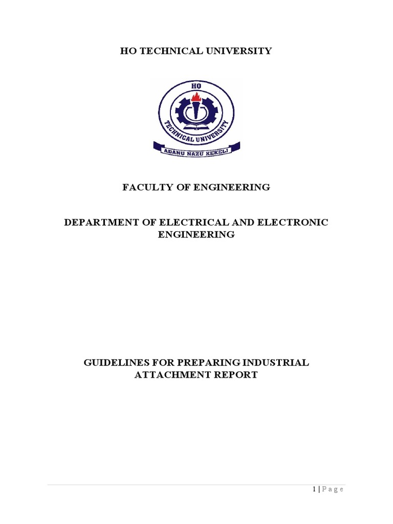 Industrial Attachment Report Guide For BTech (HTU EEE) - FINAL | PDF ...