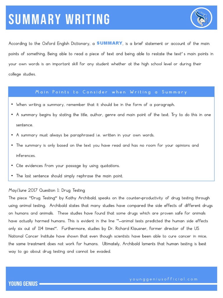 Summary Writing | PDF