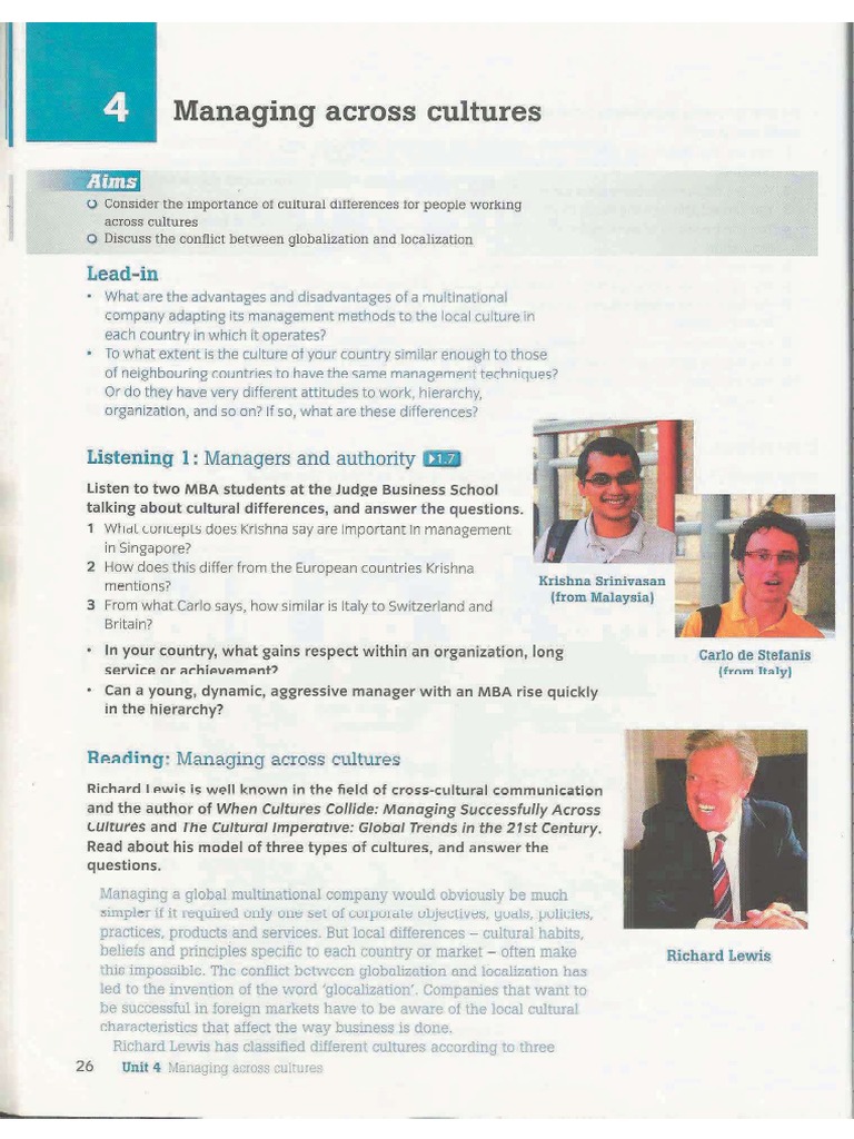 Unit 4 - Managing Across Cultures | PDF