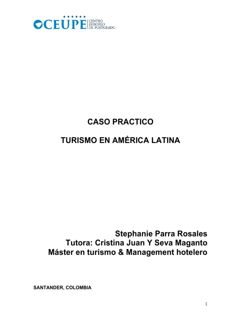 Caso Practico Turismo en America Latina | PDF | Turismo | Colombia