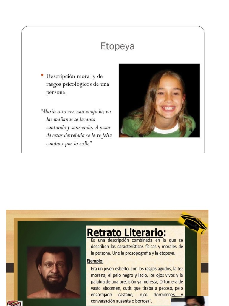 texto literario, etopeya, retrato | PDF