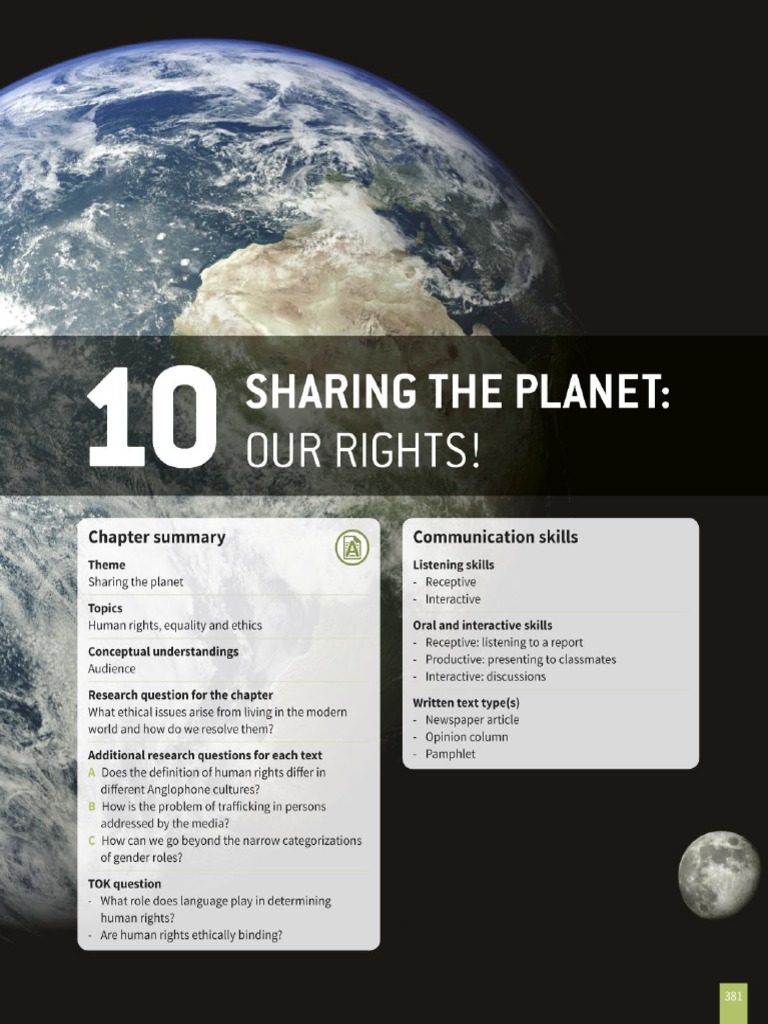 IB English B - 10 SHARING THE PLANET - OUR RIGHTS! | PDF