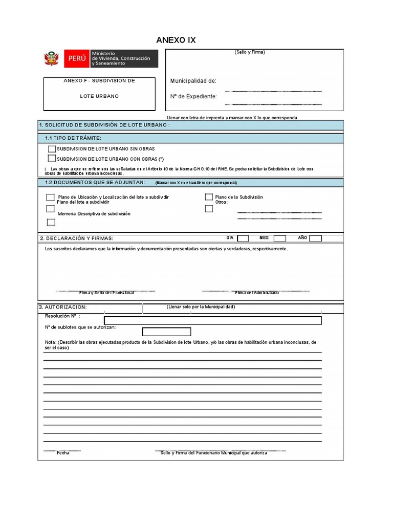 IX - Anexo F - SUBDIVISION | PDF | Finanzas y dinero
