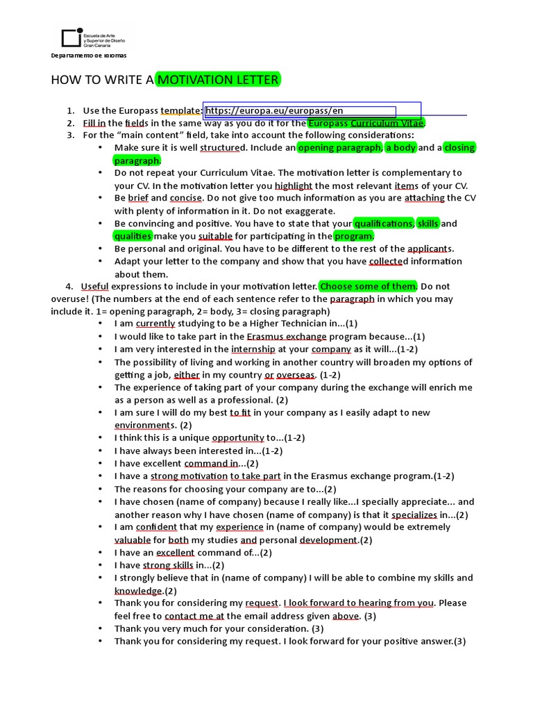 1 How To - Write A Motivation Letter - Underlined | PDF | Communication | Behavior Modification