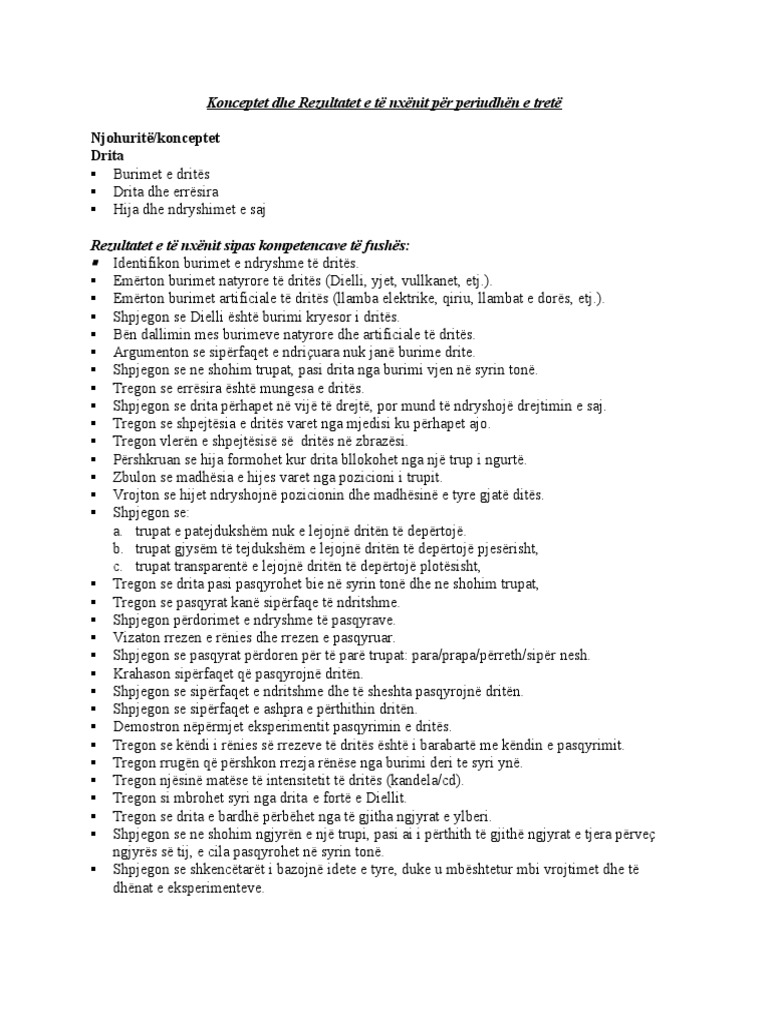 Model Testi Për Periudhën e Tretë KL 5 | PDF