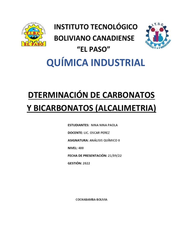 Informe Alcalimetria | PDF | Ácido clorhídrico | Química analítica