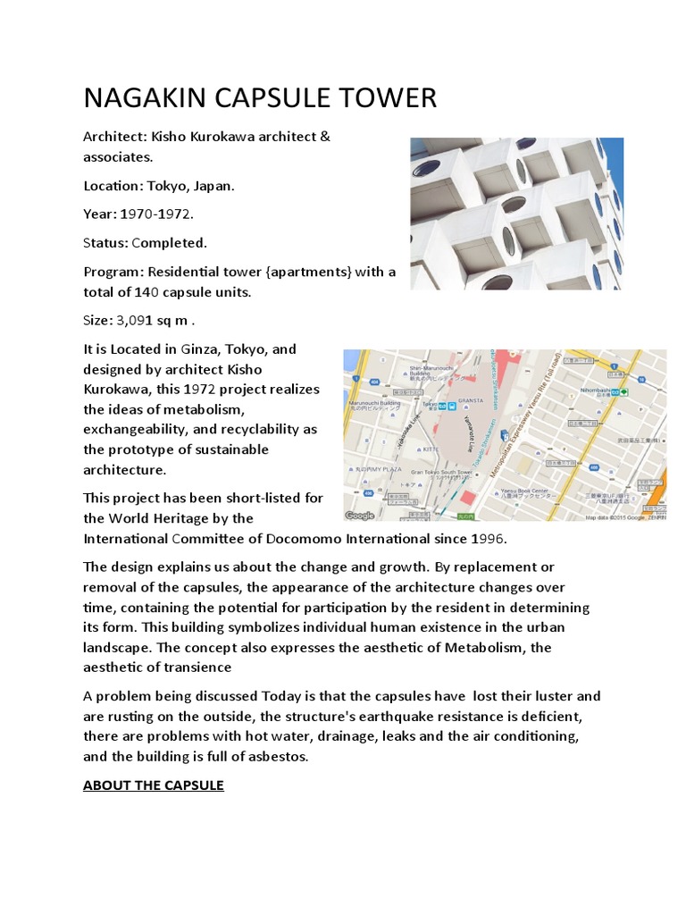 Nagakin Capsule Tower | PDF