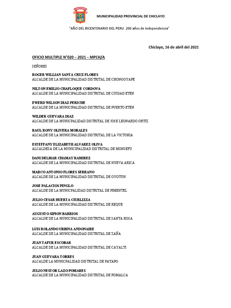 Oficio Multiple | PDF