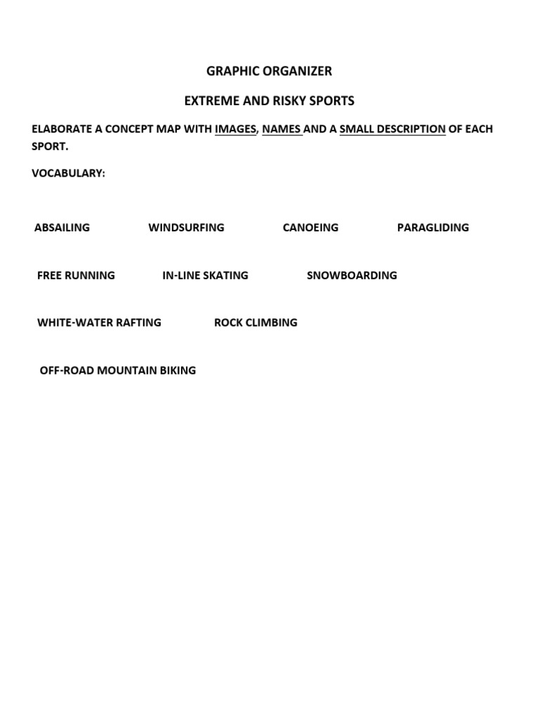 Mind Map Extreme Sports | PDF