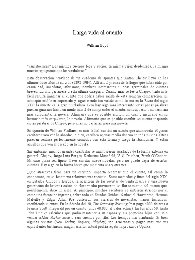 Larga Vida Al Cuento | PDF | Cuentos | James Joyce