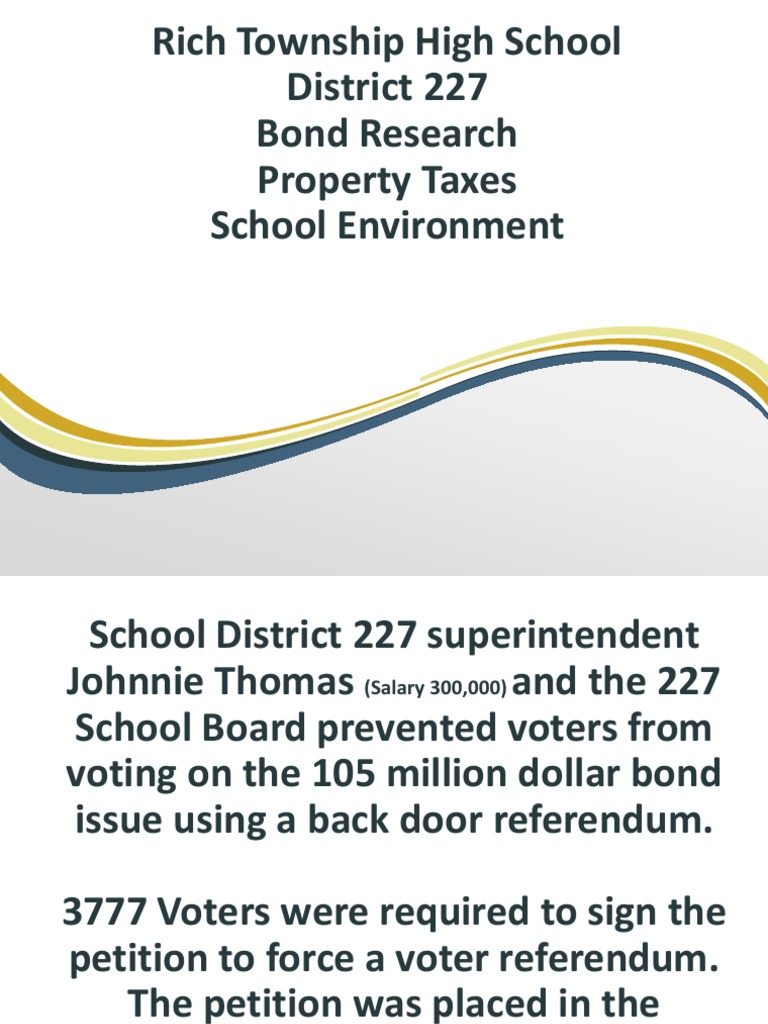 Rich Township High School District 227 Overview | PDF | Taxes | Debt