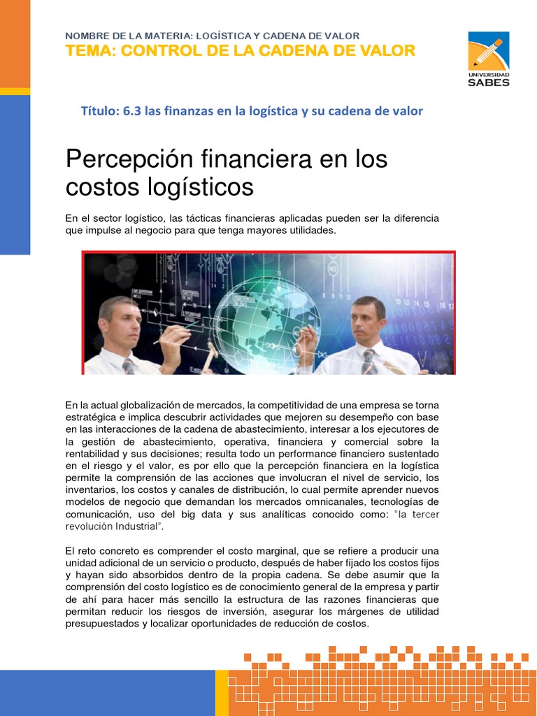 6.3 Las Finanzas en La Logística y Su Cadena de Valor | PDF | Logística ...