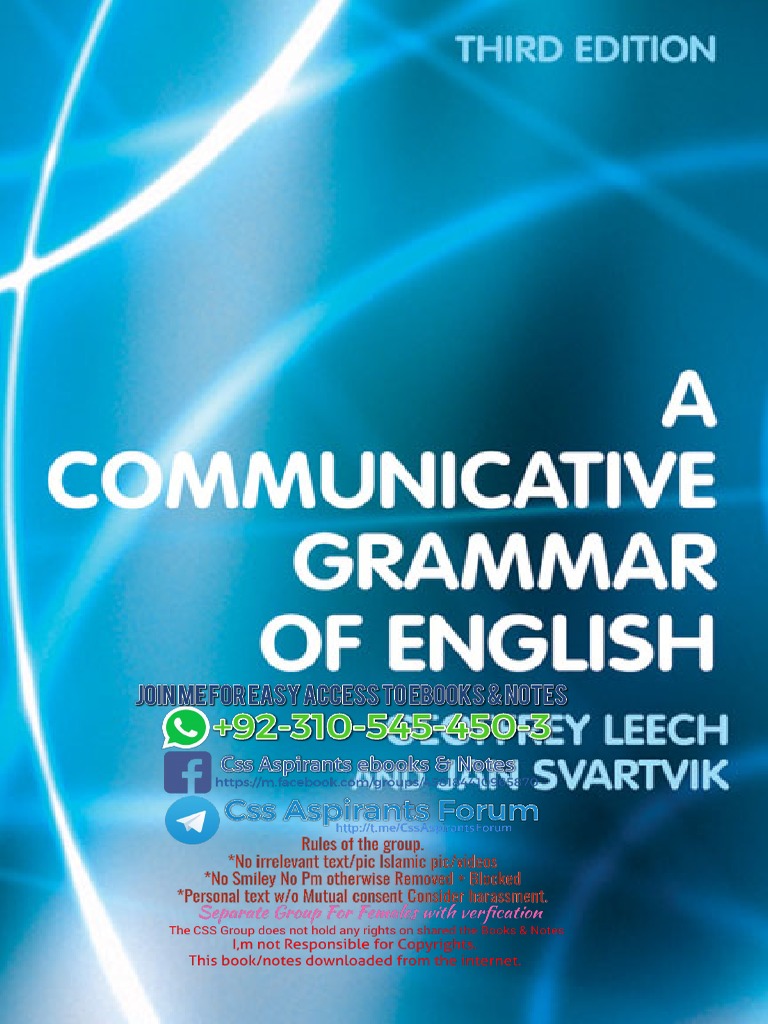 A Communicative Grammar of English Third Edition by Geoffrey Leech Jan ...