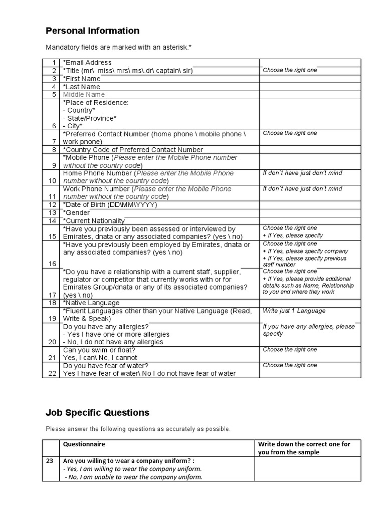 Emirates Profile Register | PDF