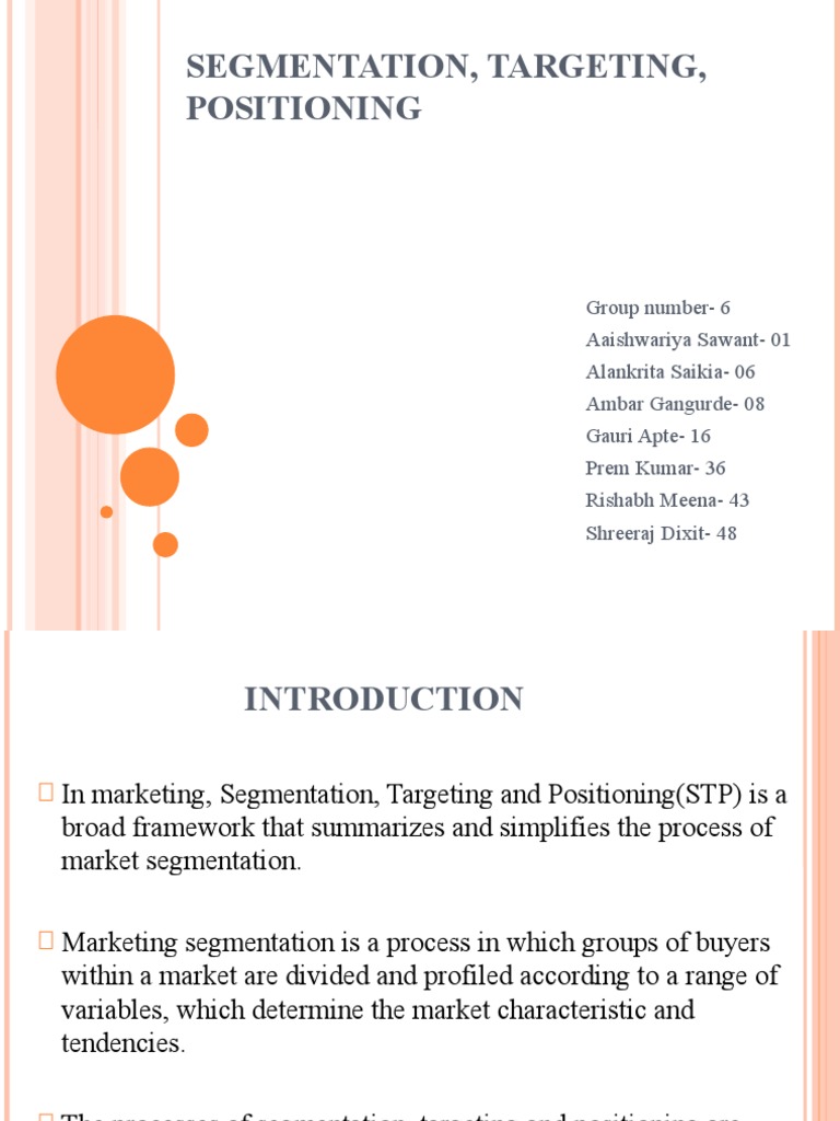Segmentation, Targeting, Positioning | PDF | Market Segmentation ...
