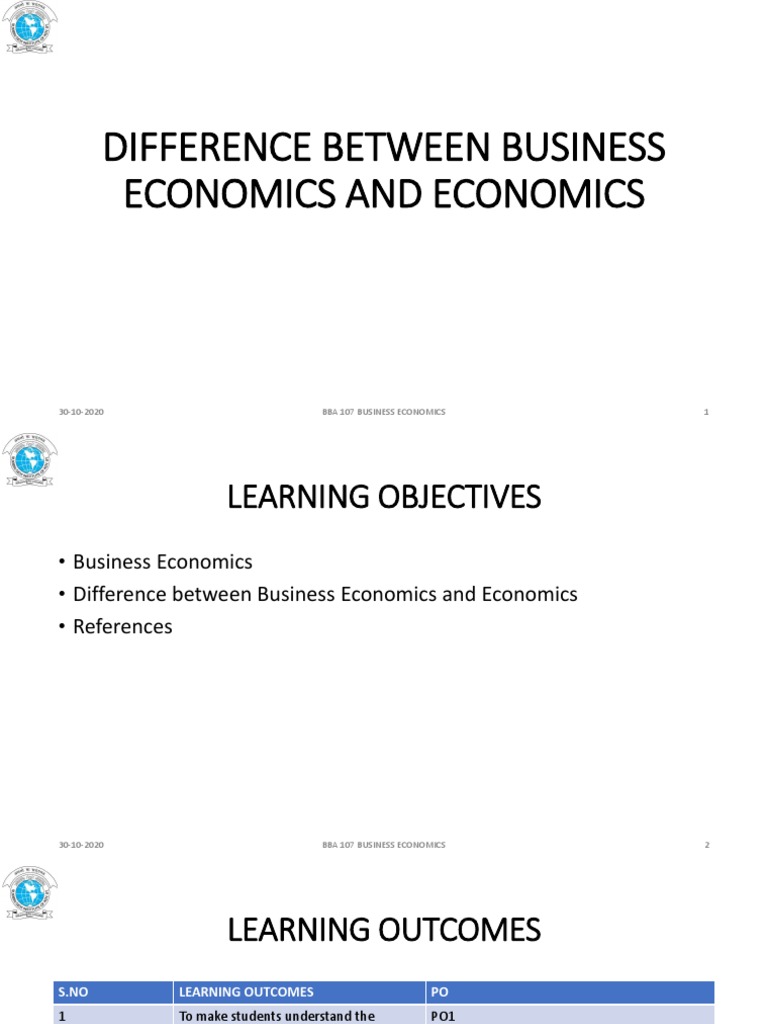 Difference Between Business Economics and Economics | PDF | Economics ...