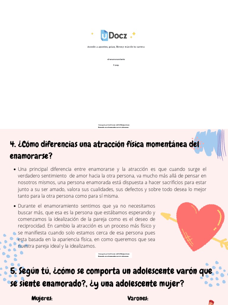 El Enamoramiento | PDF | Amor
