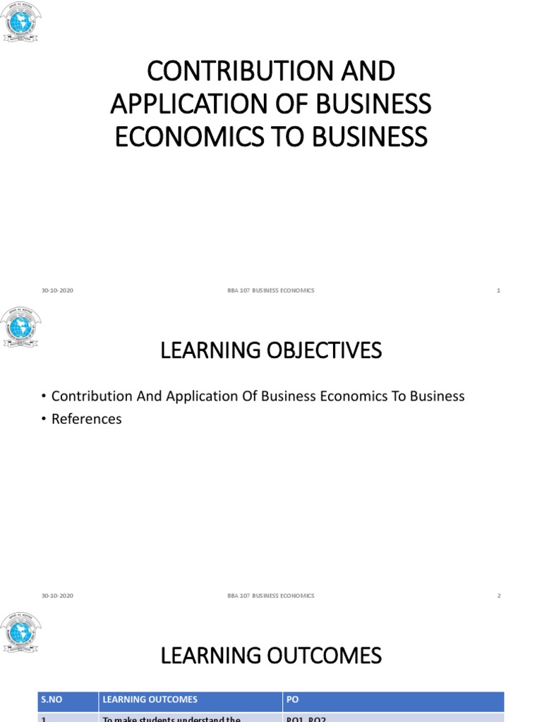 Business Economics: Contribution & Applications | PDF | Economics ...